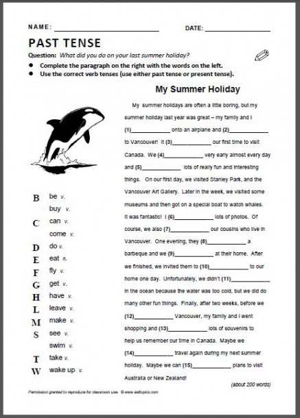 Tenses In English Grammar Worksheets Tenses In English Grammar Worksheets