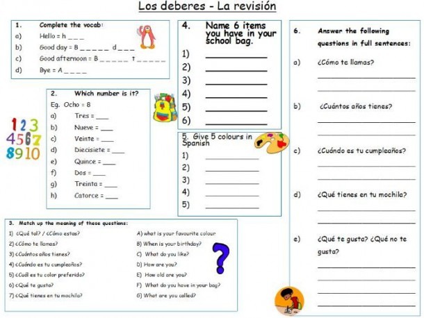 High School Spanish 1 Worksheets High School Spanish 1 Worksheets